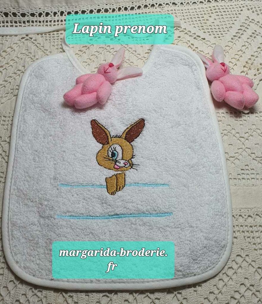 Lapin prénom - Margarida Broderie